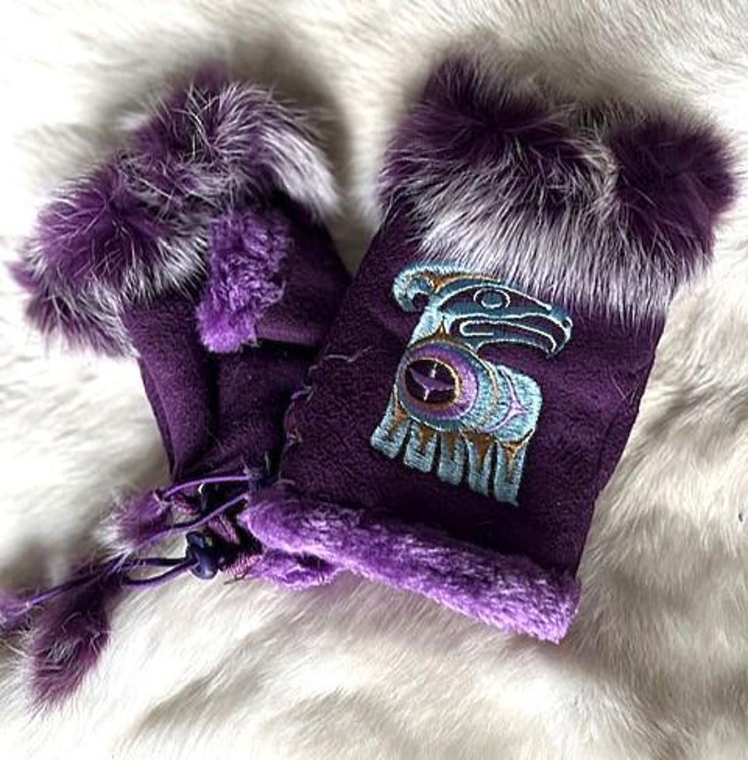 Pacific North West Coast First Nations 'thunderbird' Fingerless Winter ...