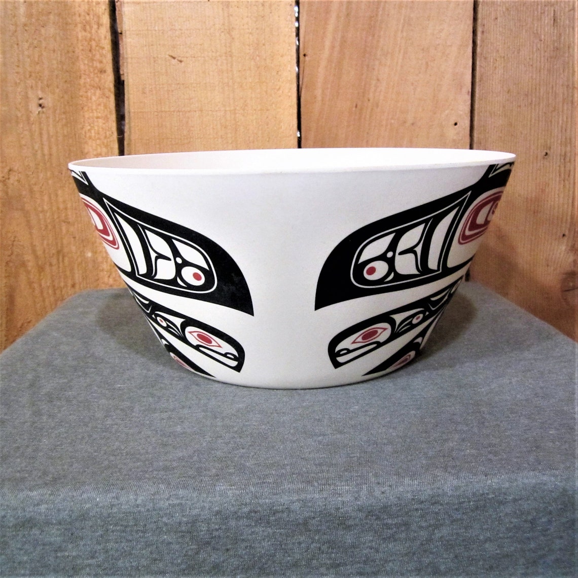 Tsimshian First Nation 'running Raven' Bamboo Serving Bowl 10" Inch ...