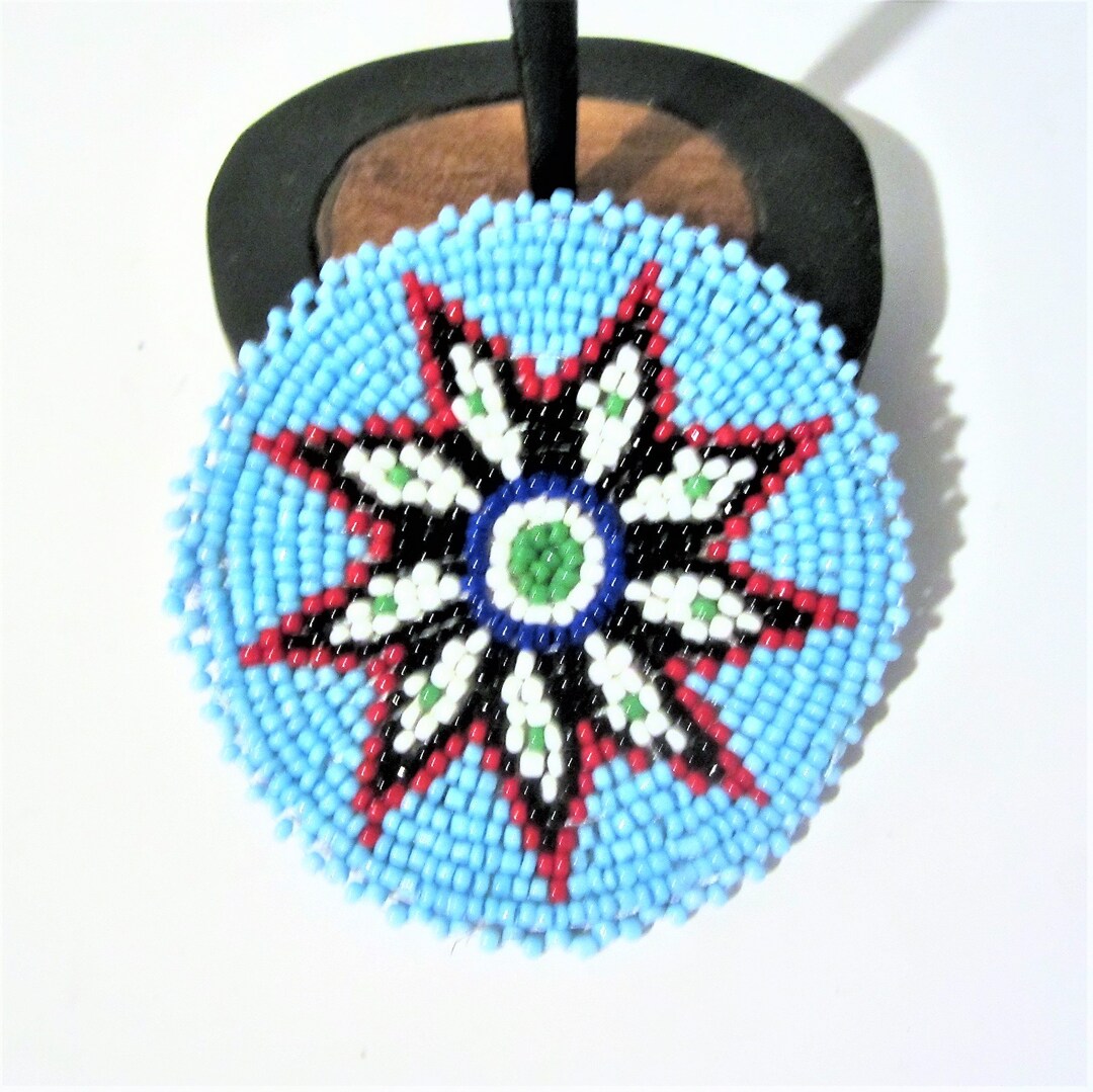 Native American First Nations Hand Beaded Pow Wow Sew on Medallion ...