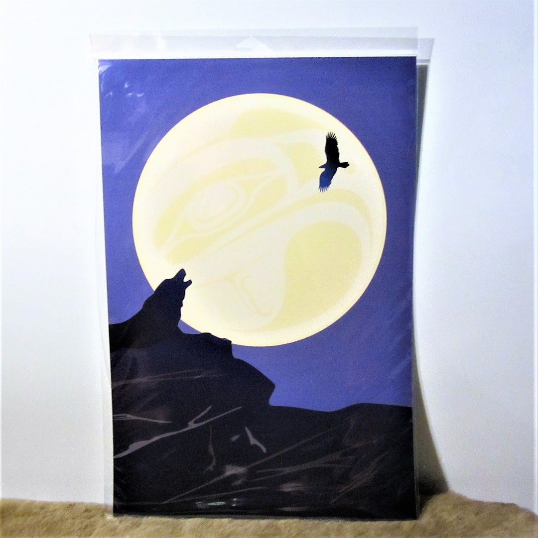 Tlingit First Nation 'wolf Moon' Contemporary Pacific North West Coast ...