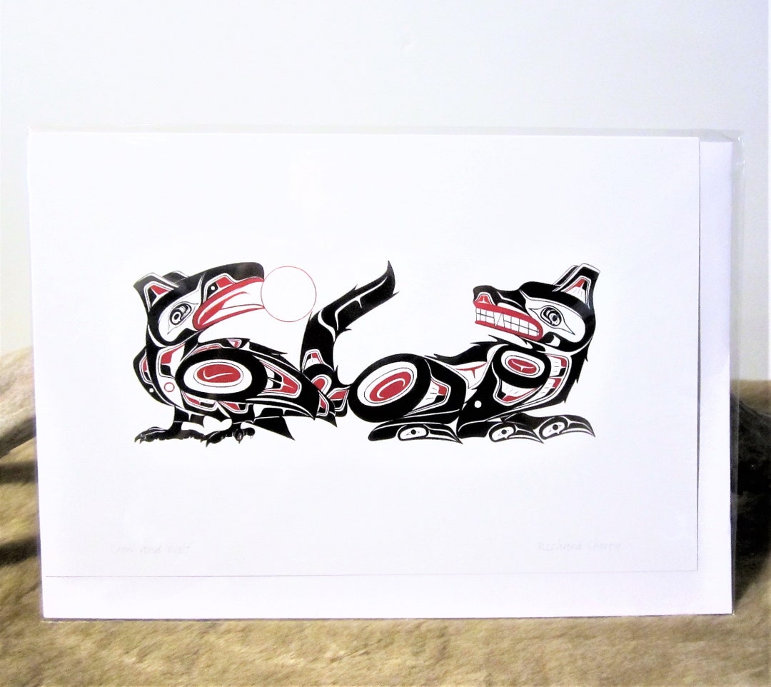 Northern Tuchone Yukon First Nations ''crow and Wolf'' Pacific North ...