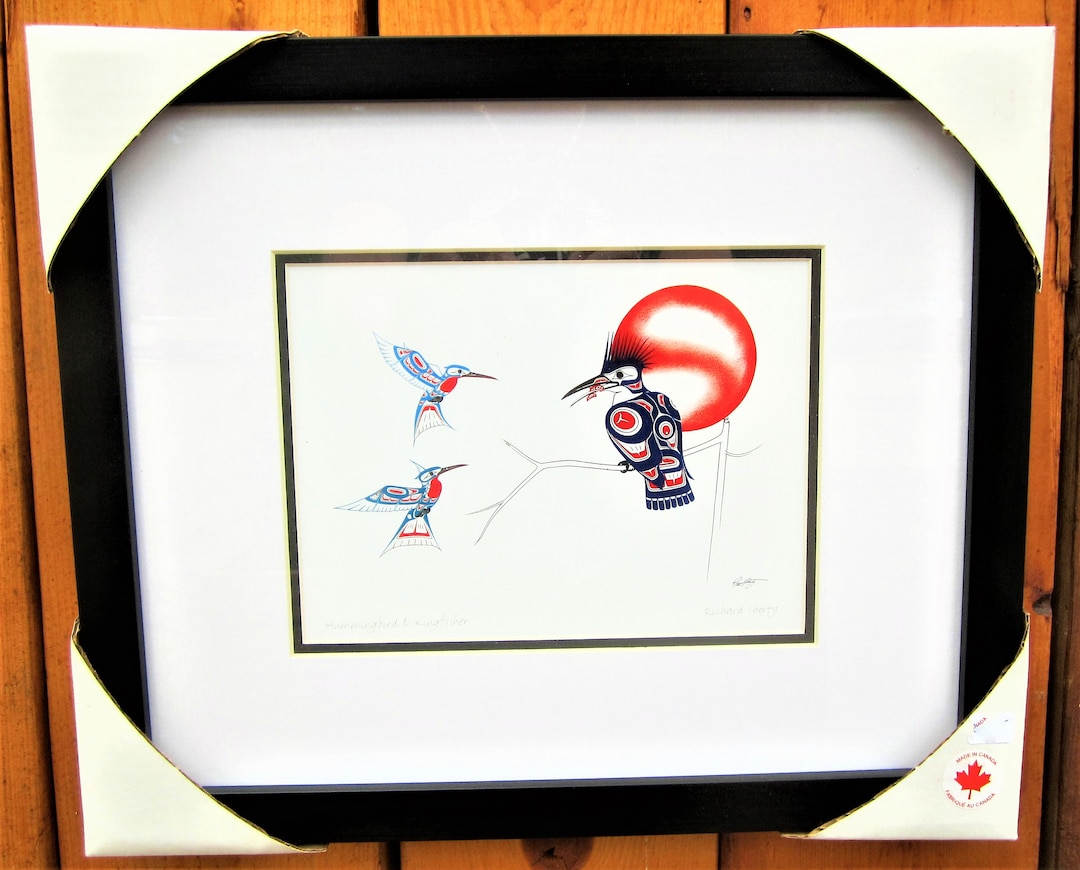 Northern Tuchone First Nation 'hummingbird & Kingfisher' Contemporary ...