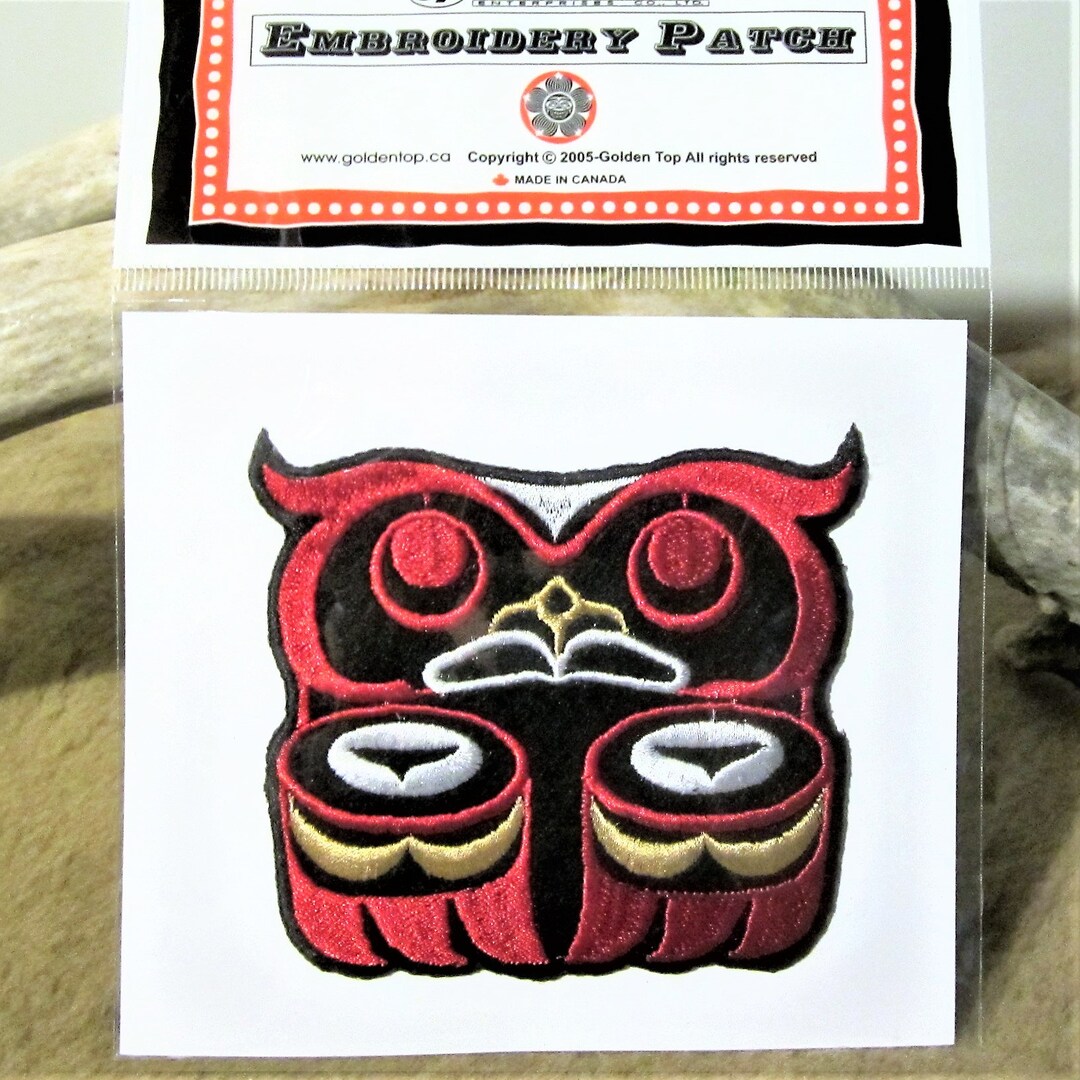 Salish First Nations 'owl' Embroidered Patch 4'' Pacific North West ...