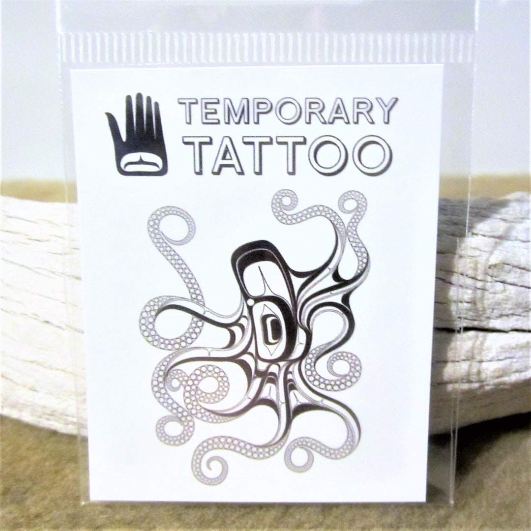 Haida First Nation 'octopus' Temporary Tattoo Pacific North West Coast ...