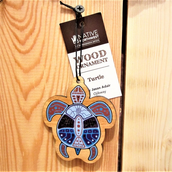 Ojibway First Nation Turtle Wood Ornament Indigenous Art | Etsy