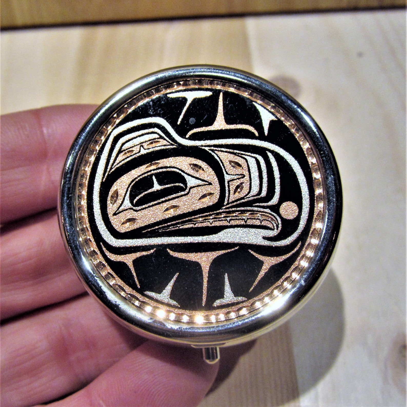 First Nation Copper 'eagle' Pill Box Pacific North West Coast Native ...