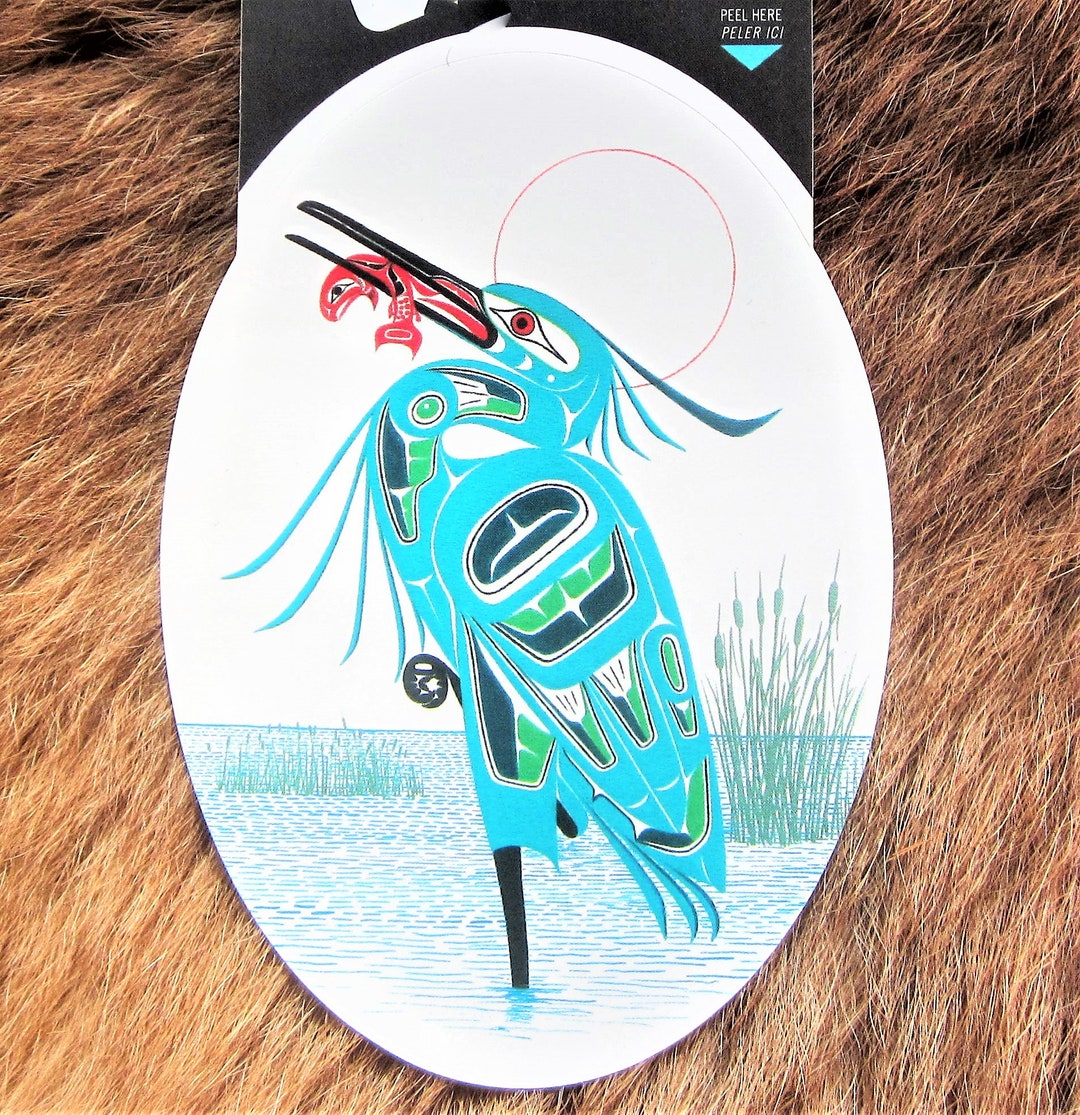 Northern Tuchone First Nation 'tribal Heron' 6'' Vinyl Sticker Decal ...