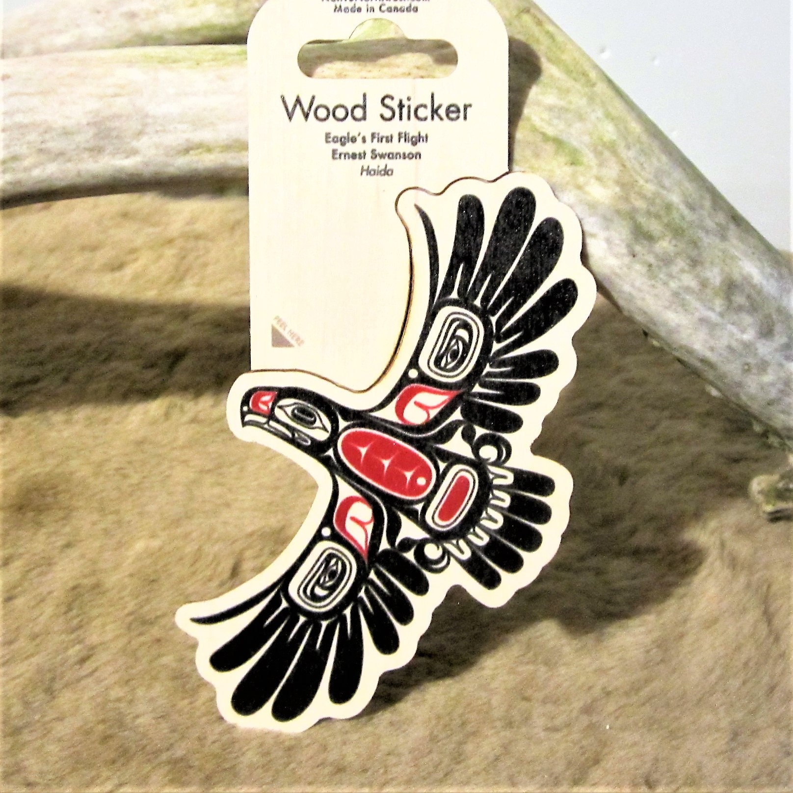 Haida First Nation 'eagle's First Flight' Eco Friendly Wood Sticker ...