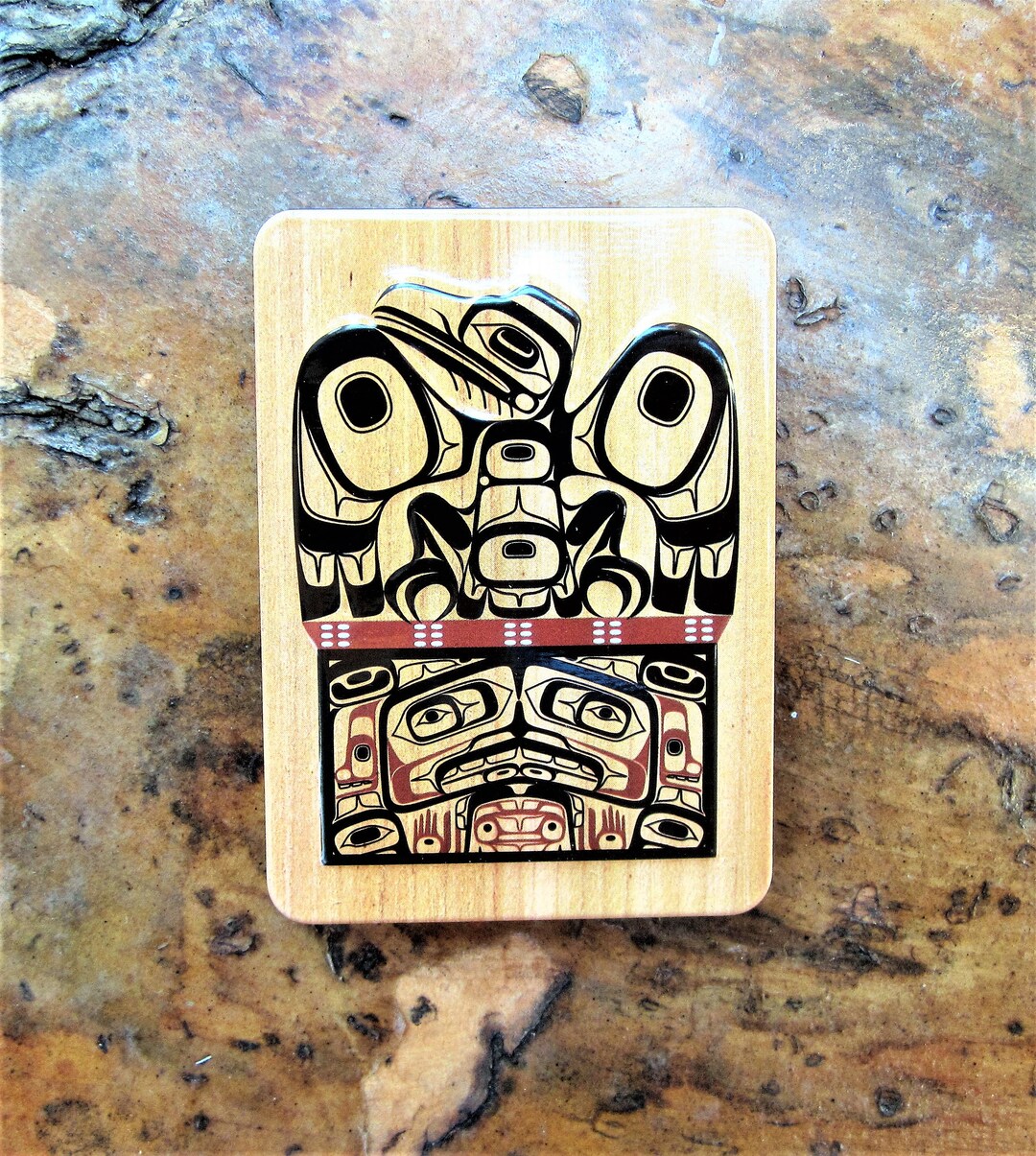 Haida First Nations 'raven Box' Embossed Metal Fridge Magnet Pacific ...