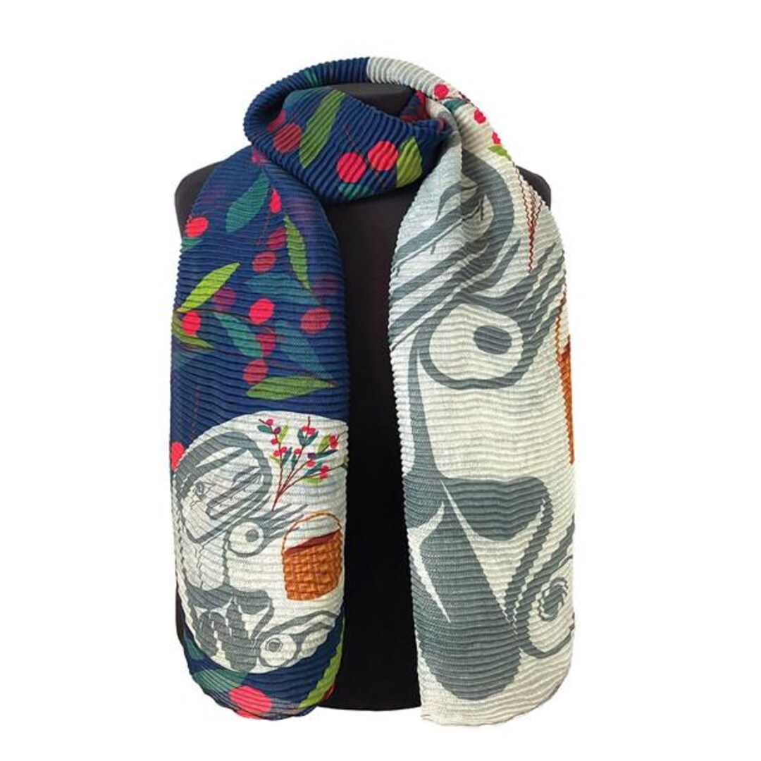 Haida First Nation 'berry Picker in the Moon' Eco Scarf Pacific North ...
