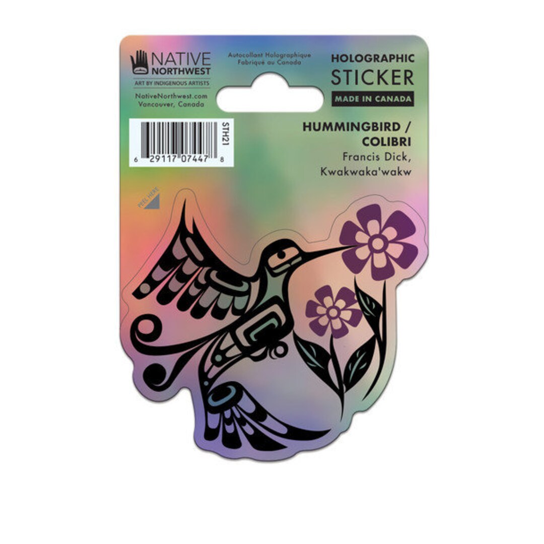 Kwakiutl First Nation 'hummingbird' Holographic Sticker Decal Pacific ...