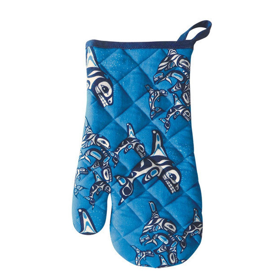 Haisla Heiltsuk First Nation 'orca Family' Cotton Oven Mitt Pacific ...