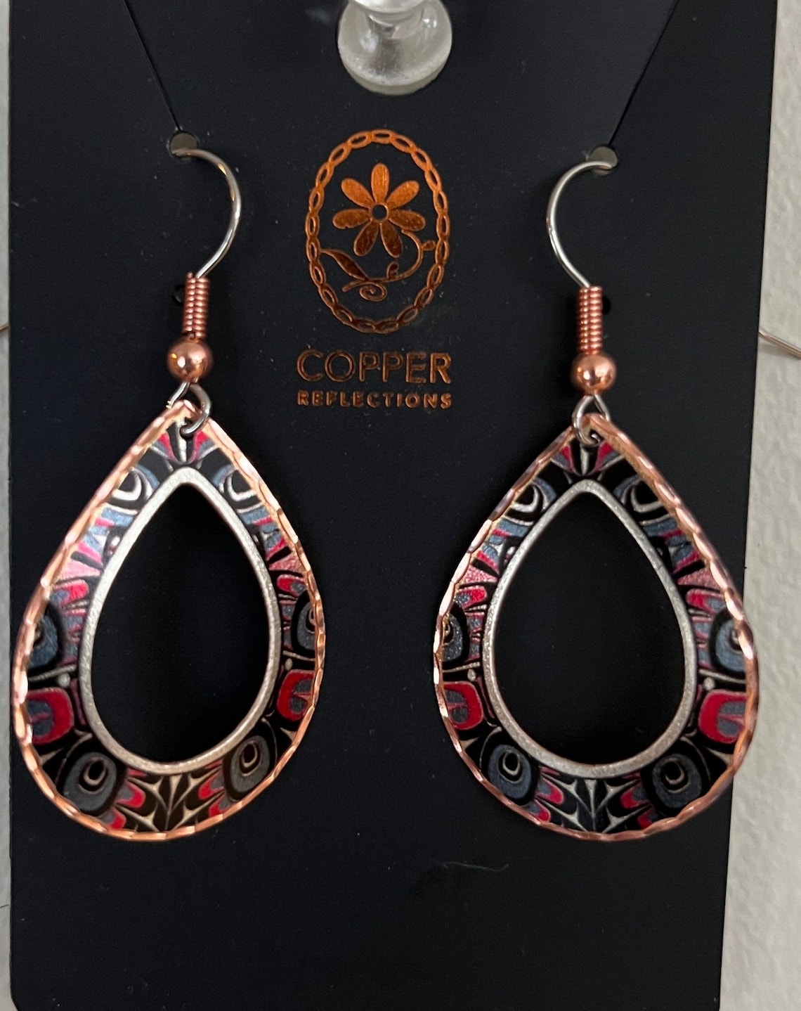 First Nations Copper Silver Plate Earrings Pacific North West - Etsy