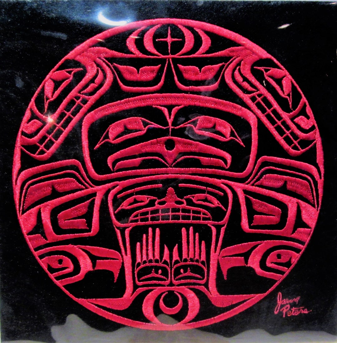 Salish First Nation 'longhouse' Large Embroidered Patch Pacific North ...