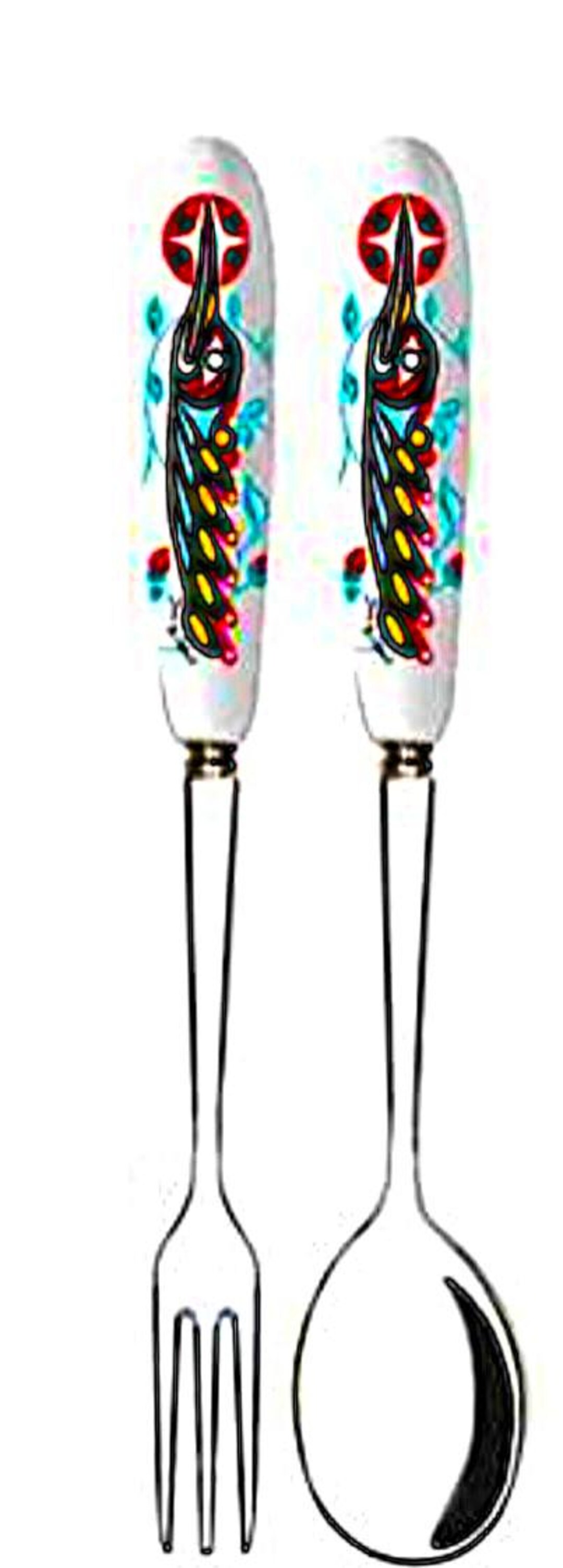 Coast Salish First Nation 'hummingbird & Flower' Appetizer Fork and ...