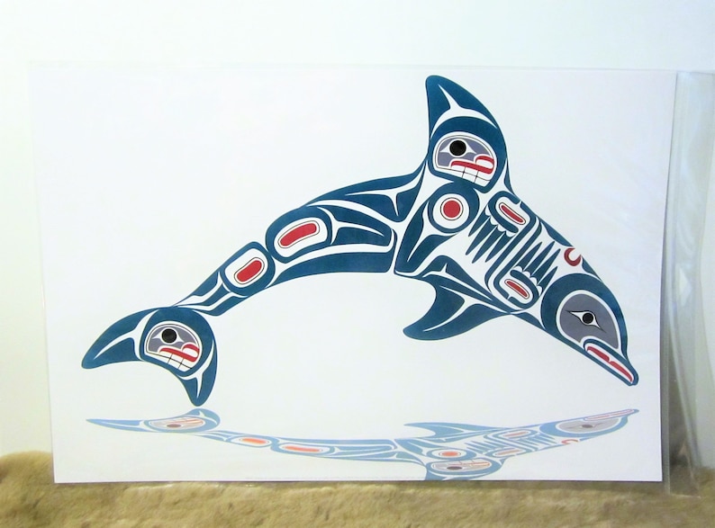 Coast Salish First Nation 'dolphin' Contemporary Pacific North West ...