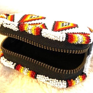 Anishinaabe First Nation Beaded White Coin Change Purse Eastern ...