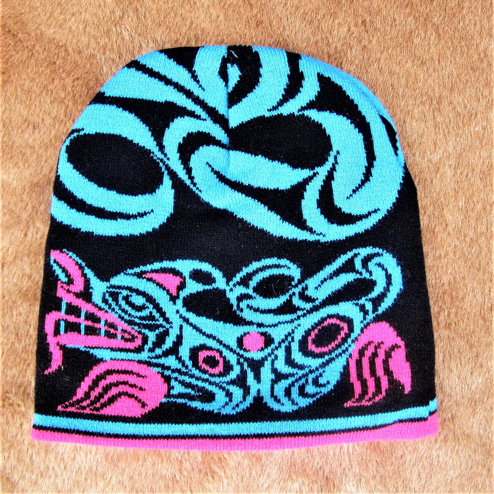 Coast Salish First Nations 'wolf' Stretch Fit Toque / Winter Ski Hat ...