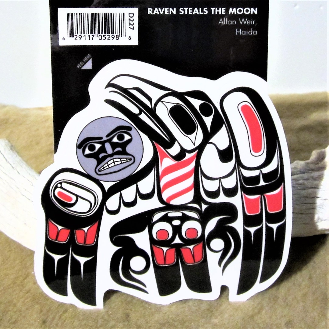 Haida First Nation 'raven Steals Moon' Vinyl Sticker Decal Pacific ...