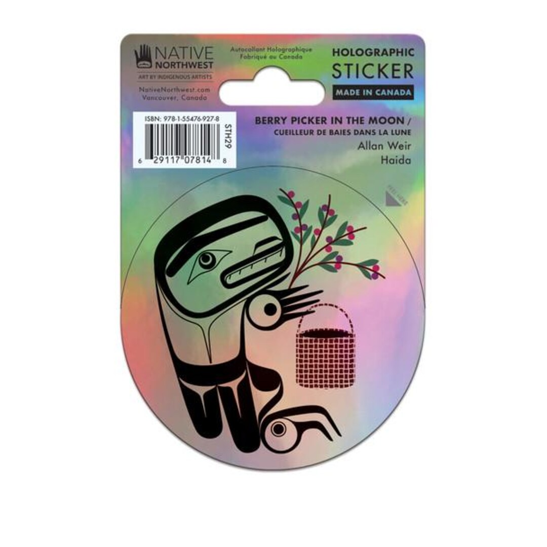 Haida First Nation 'berry Picker in the Moon' Holographic Vinyl Sticker ...