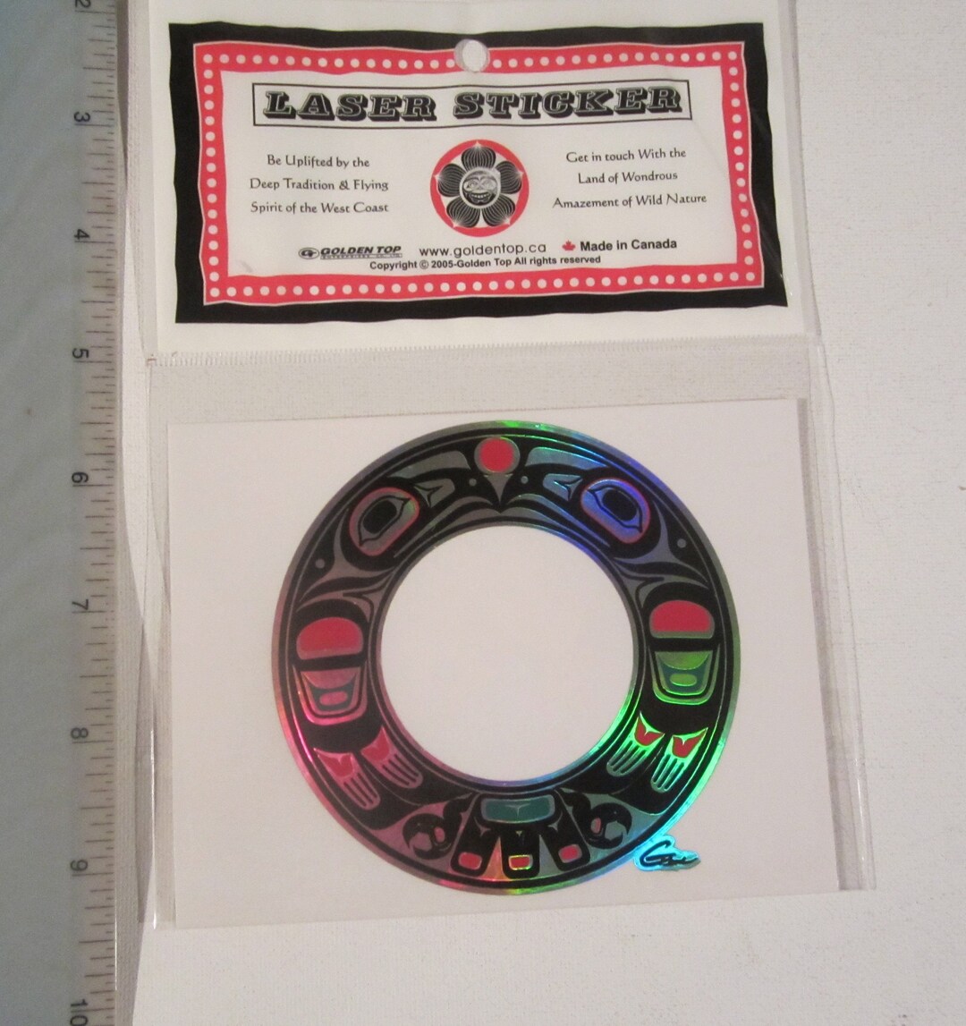 First Nation 'round Eagle' Laser Sticker Decal Pacific North West Coast ...