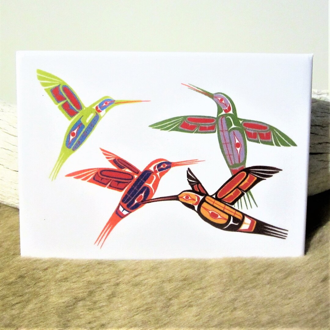 Heiltsuk First Nation 'four Hummingbirds' Native Indigenous Art Fridge ...