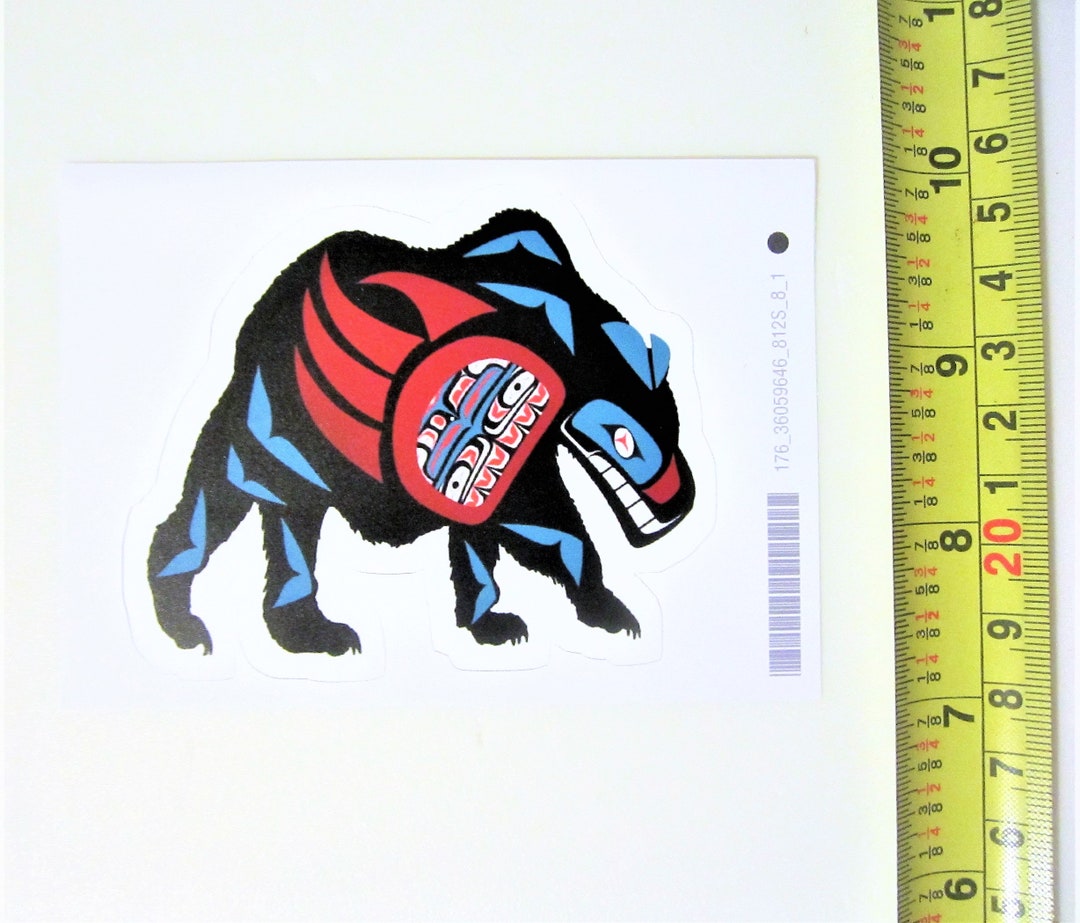 First Nations ''grizzly Bear' Sticker Decal West Coast Native ...