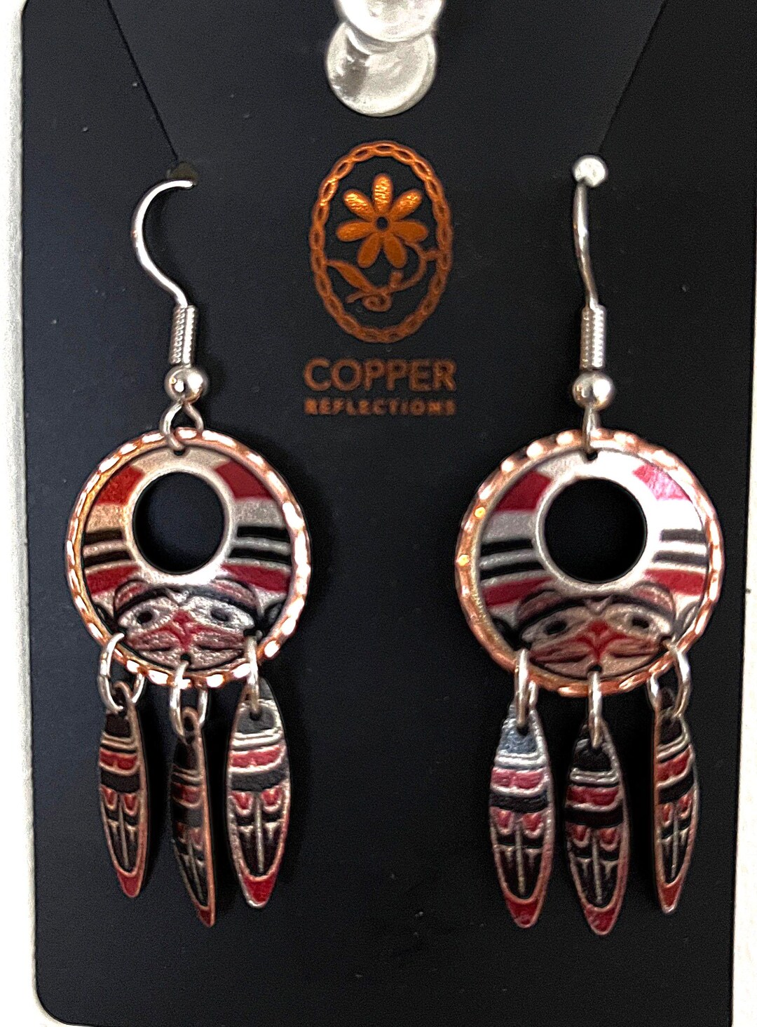First Nations Copper Silver Plate Earrings Pacific North West Coast ...