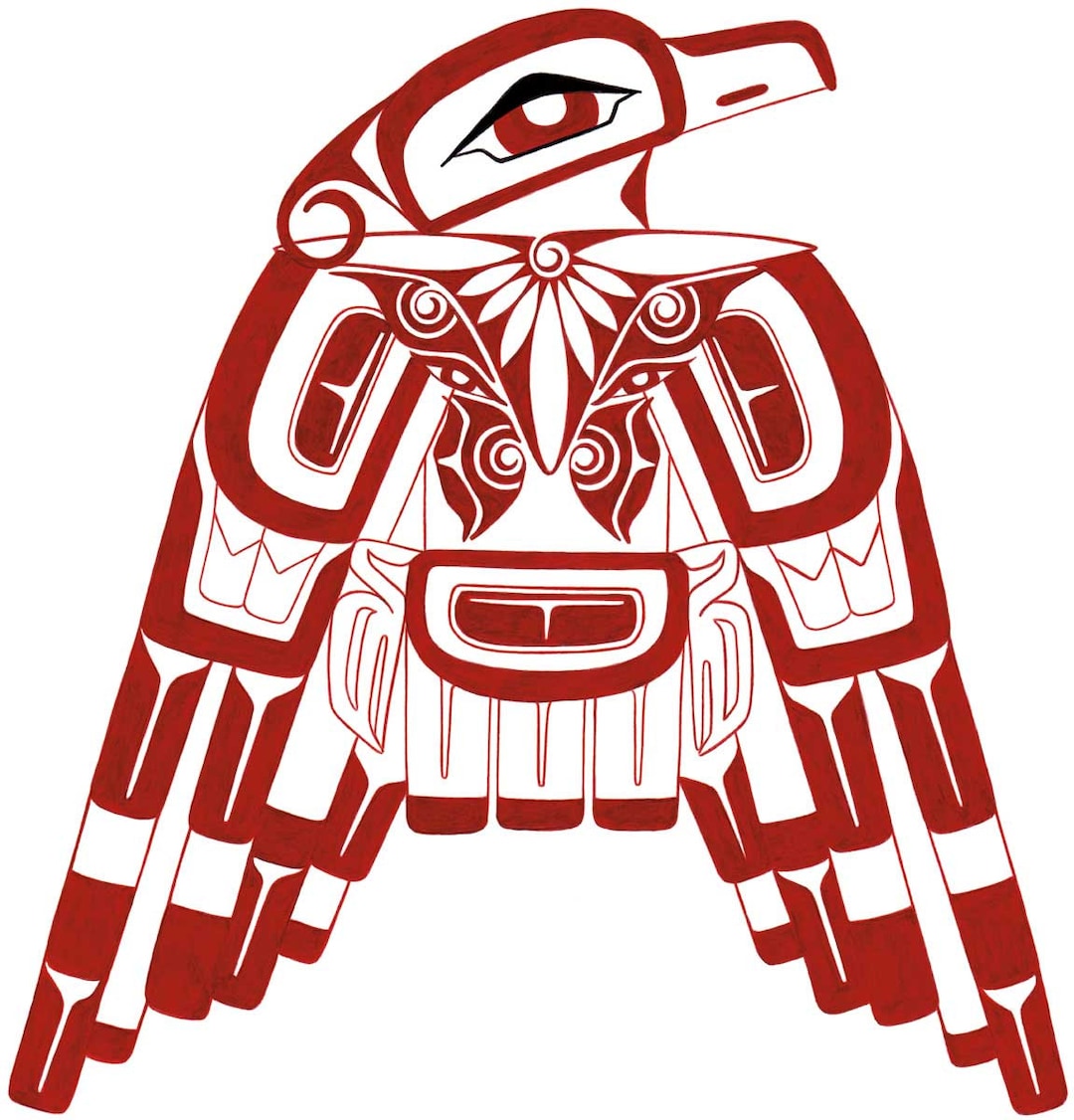 Tlingit First Nation 'red Raven' Contemporary Pacific North West Coast ...