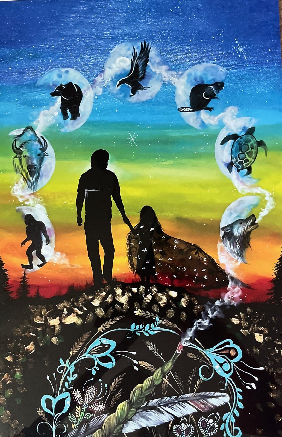 Ojibway First Nation 'A Fathers Guidance' Contemporary Eastern ...