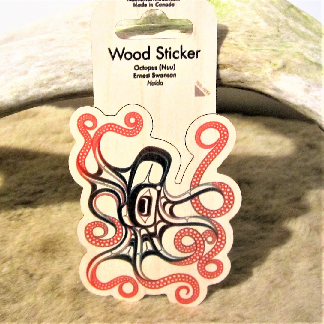 Haida First Nation 'octopus' Eco Friendly Wood Sticker Pacific North ...