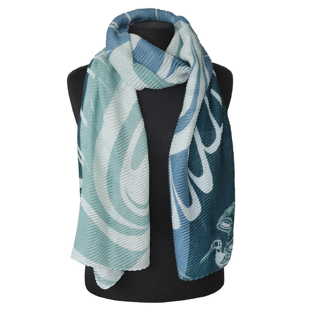 Haisla Heiltsuk First Nation 'blue Heron' Eco Scarf Pacific North West ...