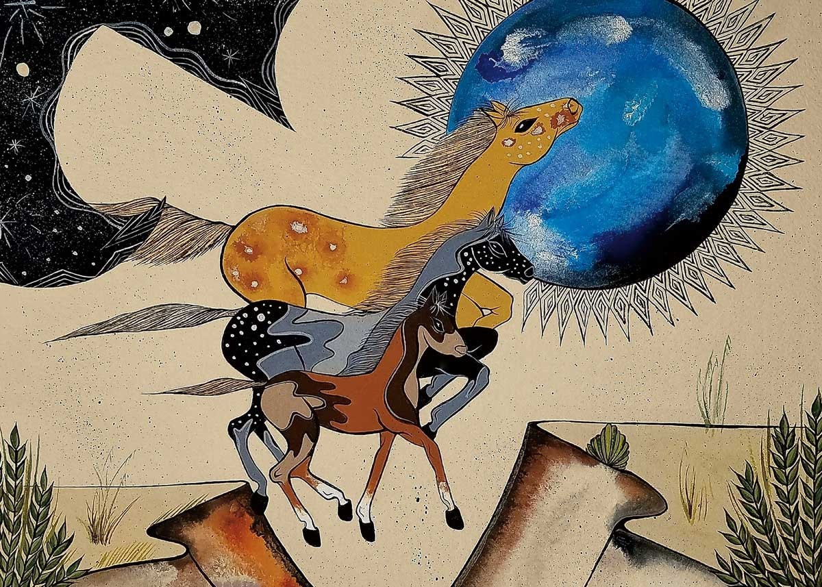 Navajo and Laguna Pueblo First Nation 'spotted Ponies’' Contemporary ...