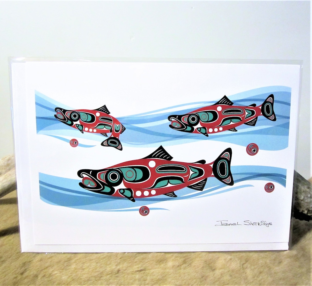 Tlingit Yukon First Nations ''salmon Run'' Pacific North West Coast ...