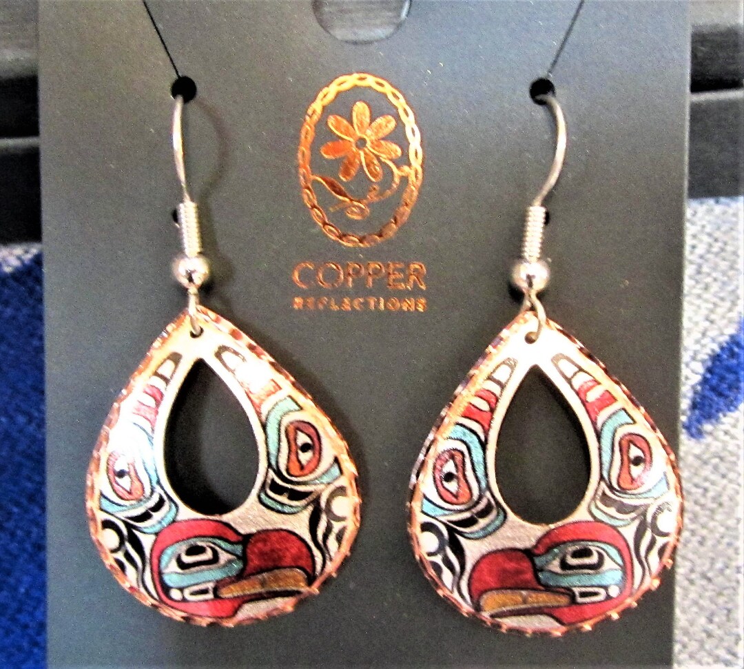 Copper Silver Plate First Nation Native Earrings Indian Art Jewelry - Etsy