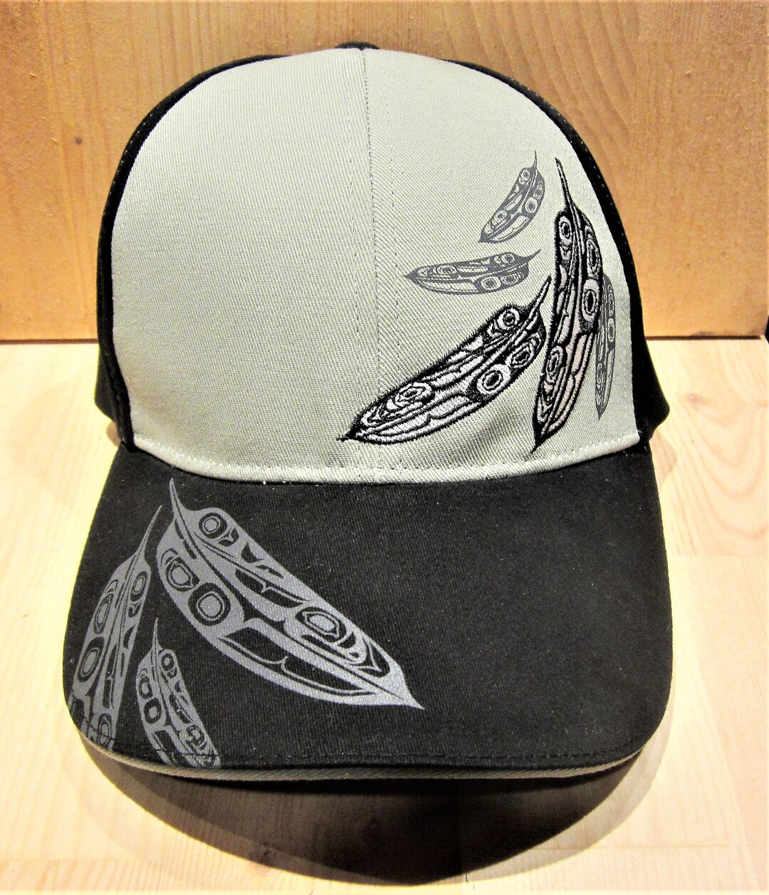 Gitxsan First Nations 'feathers' Stretch Fit Ball Cap Hat Pacific North ...