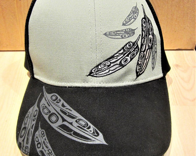 Gitxsan First Nations 'feathers' Stretch Fit Ball Cap Hat Pacific North ...