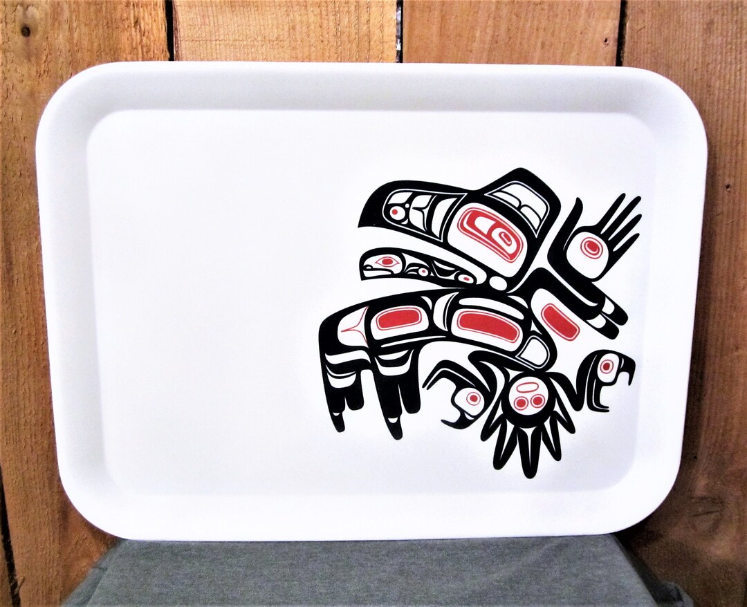 Tsimshian First Nation 'running Raven' Bamboo Serving Tray Pacific ...