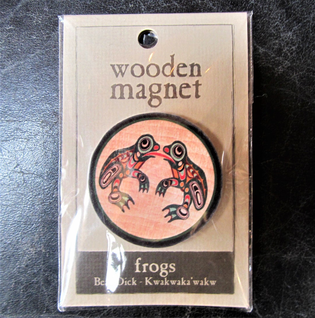 First Nations 'frogs' West Coast Wooden Stick on Fridge Magnet - Etsy