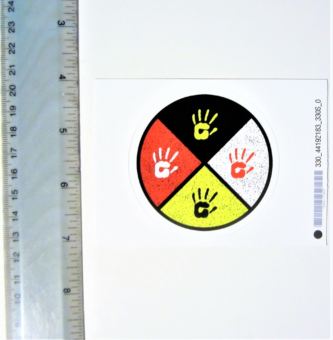 First Nations ''medicine Wheel Red Hand'' Sticker Decal Native ...