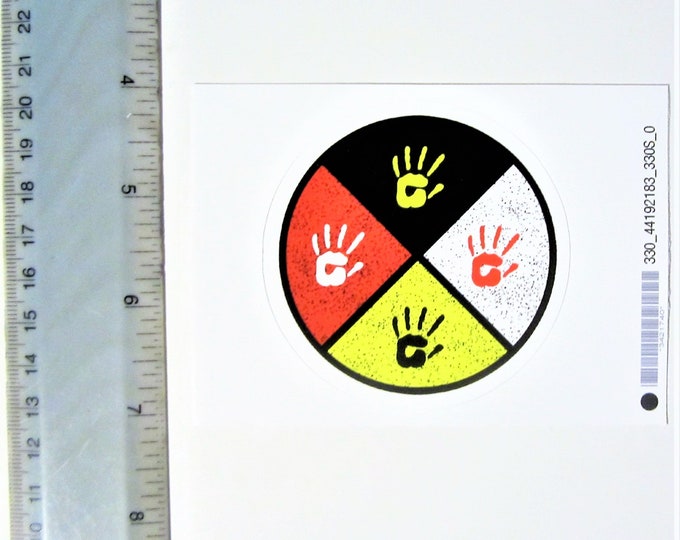 First Nations ''medicine Wheel Red Hand'' Sticker Decal Native ...