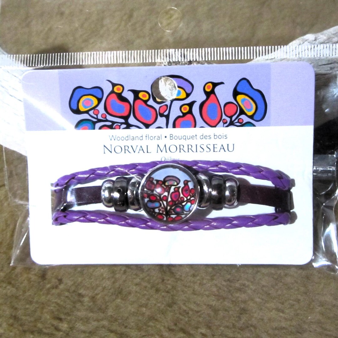 Ojibway First Nation 'woodland Floral' Leatherette Bracelet Eastern ...