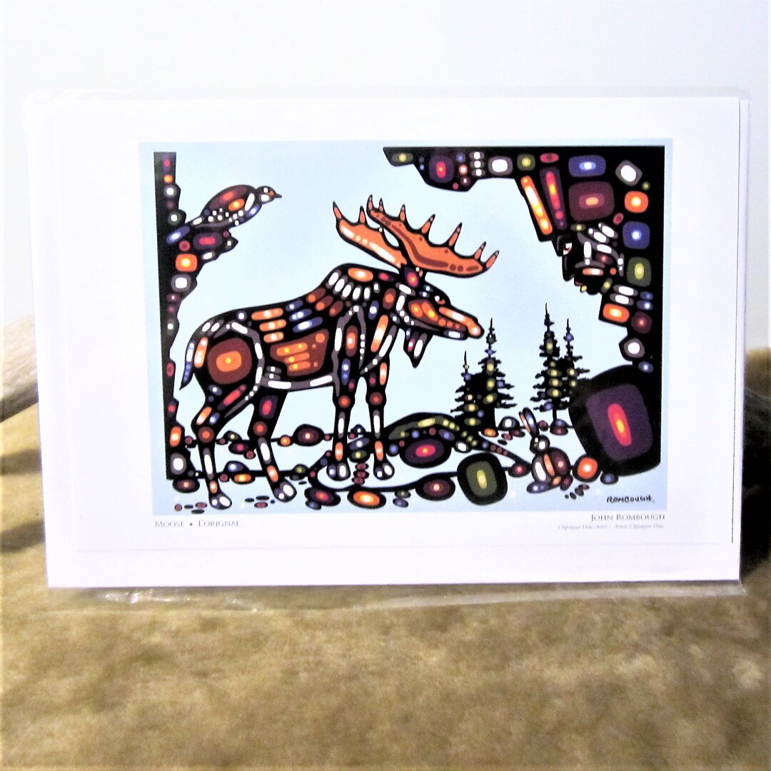 Chipewyan Dene First Nation ''moose'' Native Indigenous Art Post Card 6 ...