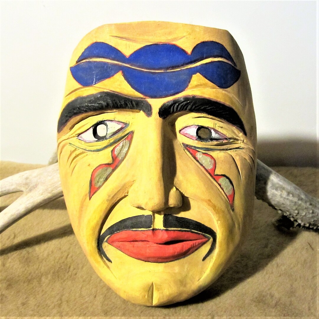 Kwakiutl First Nation 'first Man' Mask Carving Pacific North West Coast ...