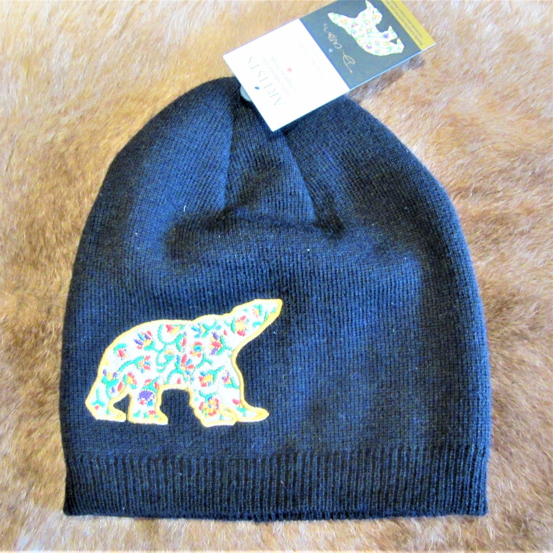 Dene Yellowknife First Nation 'spring Bear' Stretch Fit Tuque / Ski Hat ...