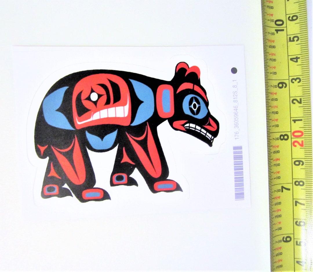 First Nations 'bear' Sticker Decal Pacific North West Coast Native ...