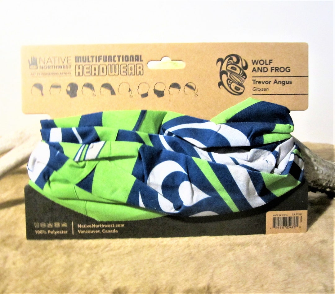 Gitxsan First Nation 'wolf & Frog' Multi Functional Headwear Pacific ...