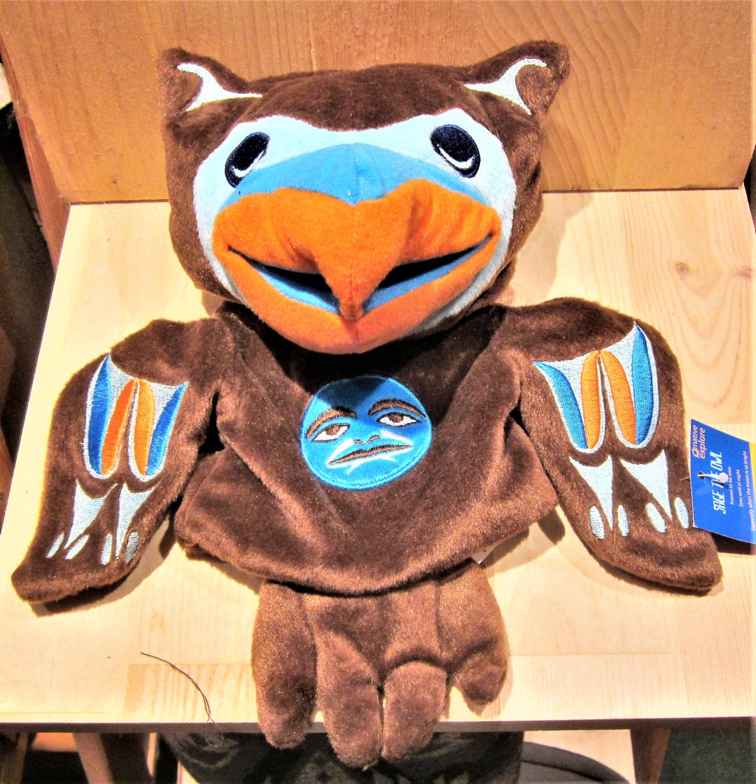 Salish Kwakiutl First Nation 'sage the Owl' Hand Puppet Toy Pacific ...