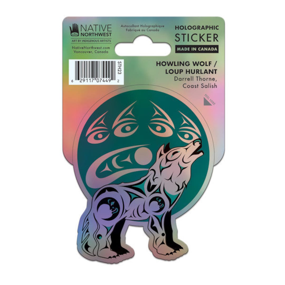Coast Salish First Nation 'howling Wolf' Holographic Vinyl Sticker ...