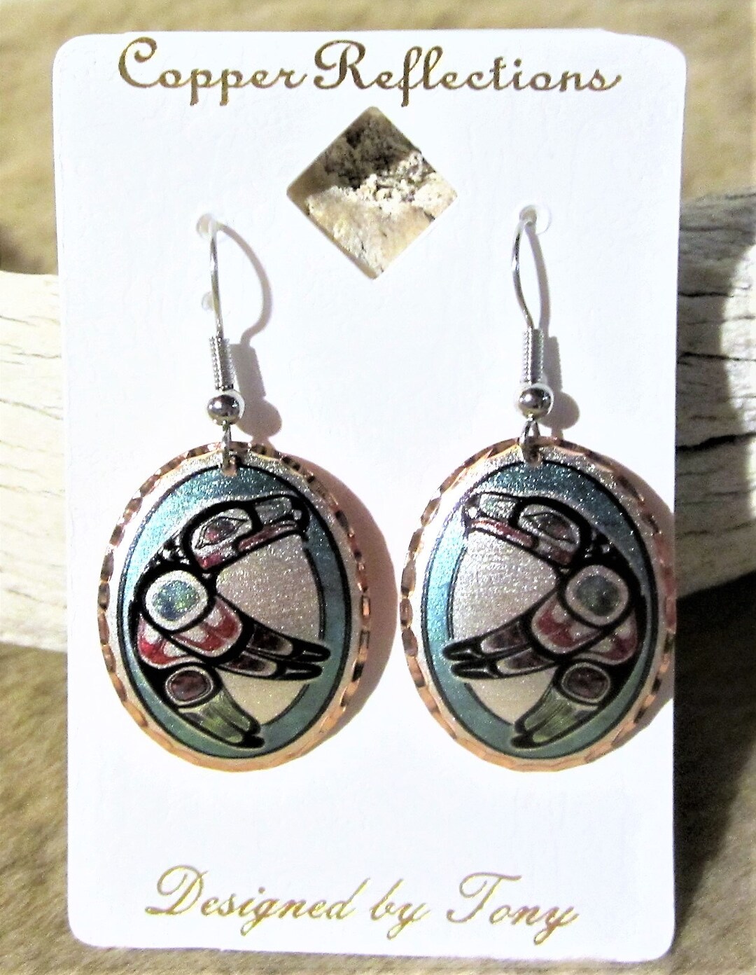 Copper Silver Plate First Nations 'sea Hawk' Earrings Pacific North ...